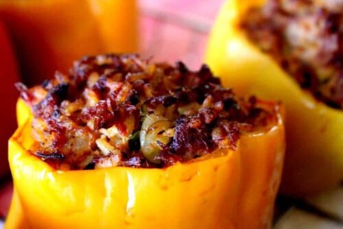 Smoked Stuffed Bell Peppers - with Brisket and Pulled Pork - Learn to ...